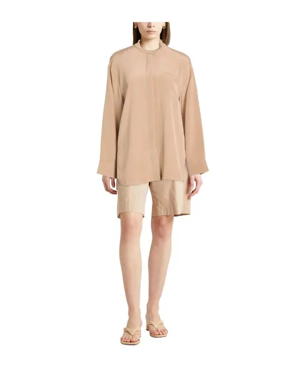 Max Mara Satin Stand-collar Shirt