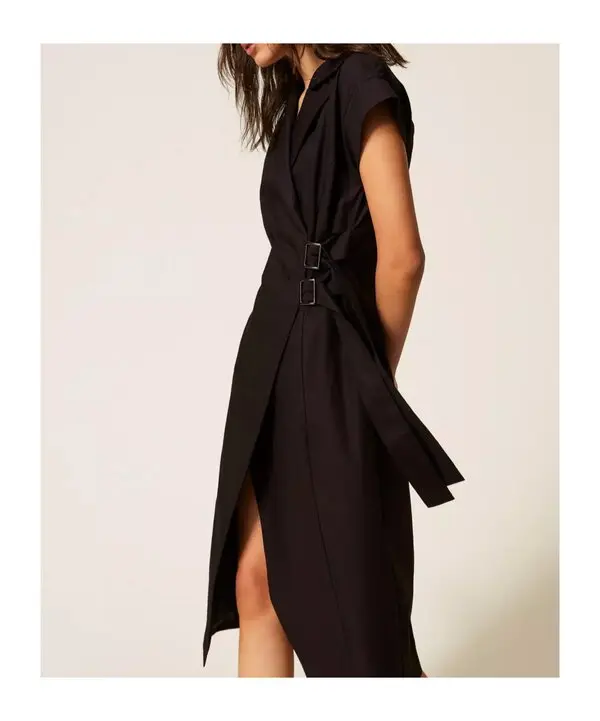 TWINSET Double-breasted Dress With Side Buckle Detail