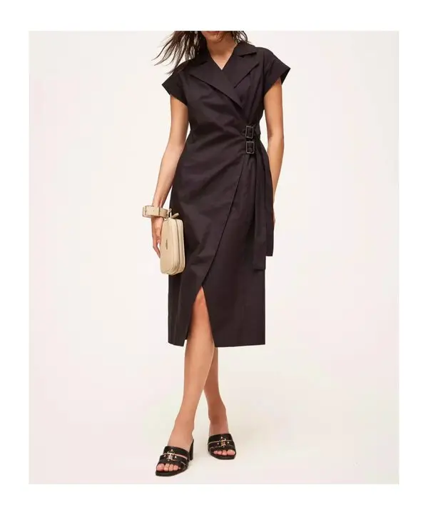 TWINSET Double-breasted Dress With Side Buckle Detail