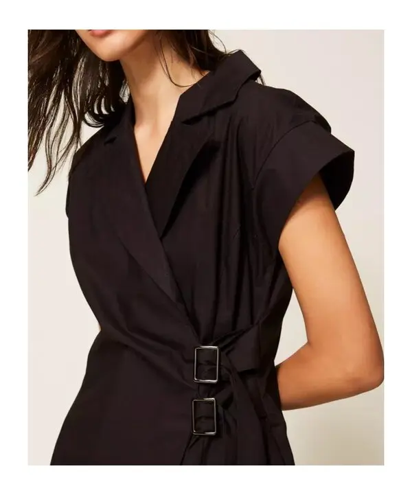 TWINSET Double-breasted Dress With Side Buckle Detail