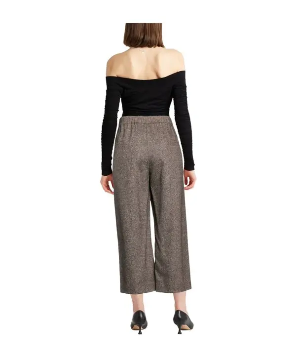 Max Mara Speckled High-waisted Wide-leg Trousers