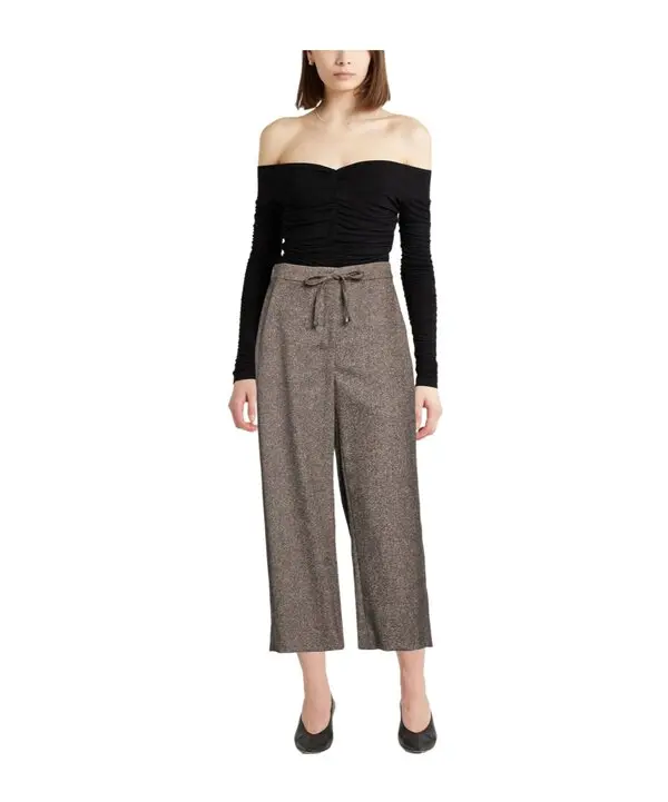 Max Mara Speckled High-waisted Wide-leg Trousers