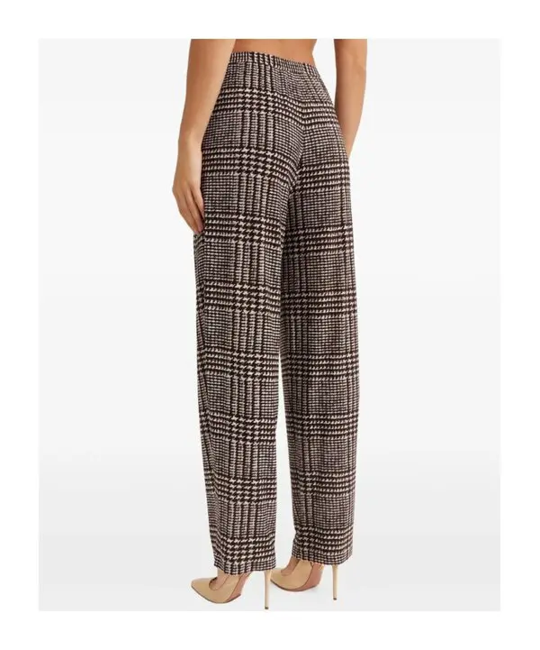 Norma Kamali Houndstooth Pleated Trousers