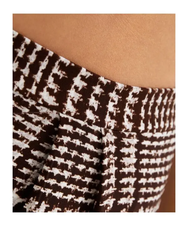 Norma Kamali Houndstooth Pleated Trousers