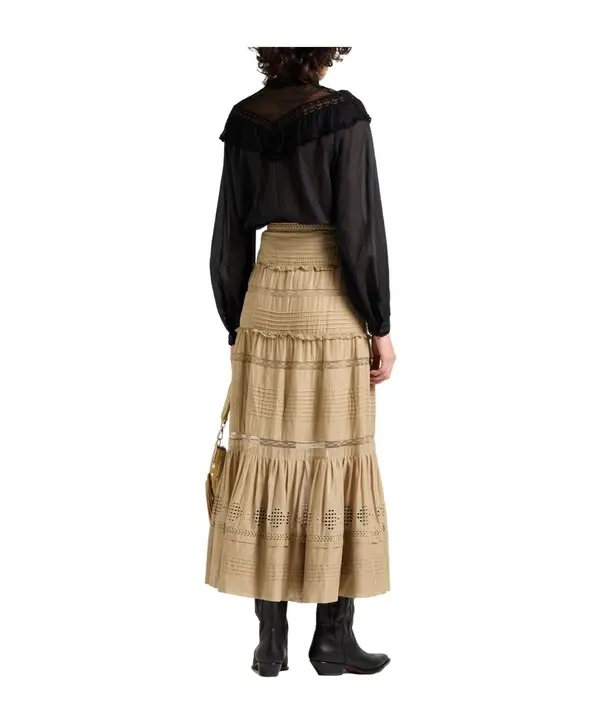 Max Mara Semi-sheer High-neck Lace Trim Blouse