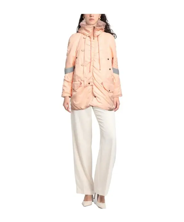 MAISON MARGIELA Hooded Parka With Faux Fur Trim - Nude