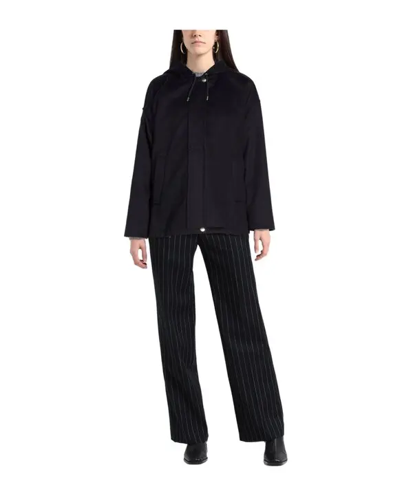 Max Mara Hooded Short Coat - Black