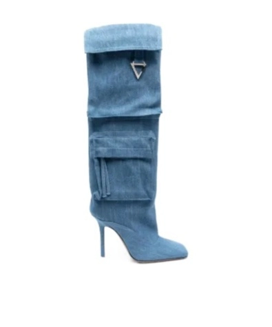 Attico Sienna 105mm Denim Boots