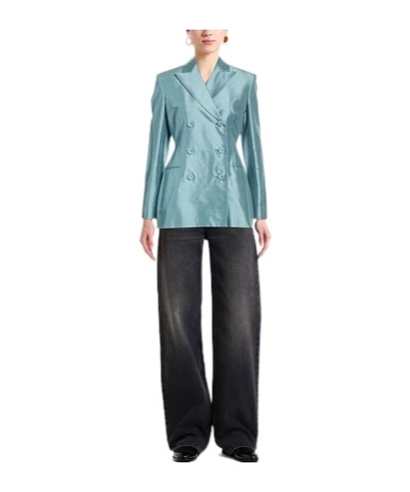 Max Mara Double-breasted Blazer In Shantung