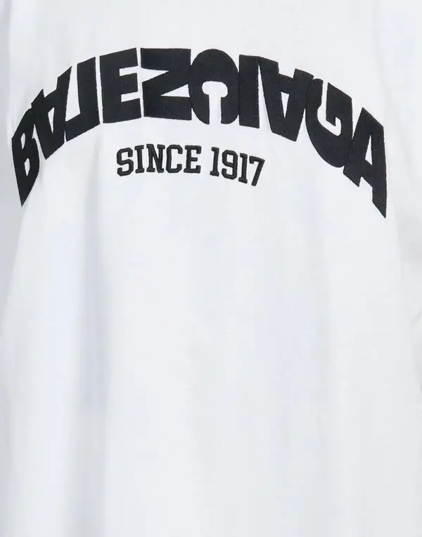 Balenciaga Oversized Long T-shirt With Printed Logo - White