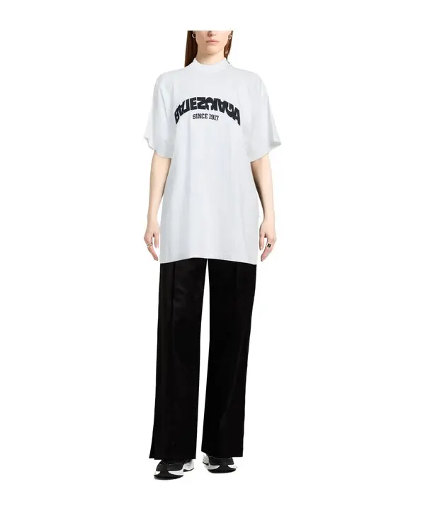 Balenciaga Oversized Long T-shirt With Printed Logo - White