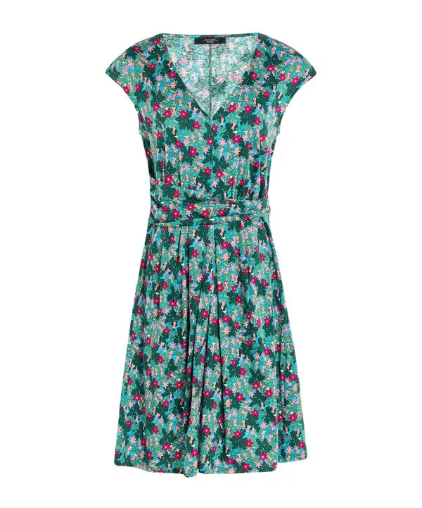 Max Mara V-neck Short-sleeve Floral Dress