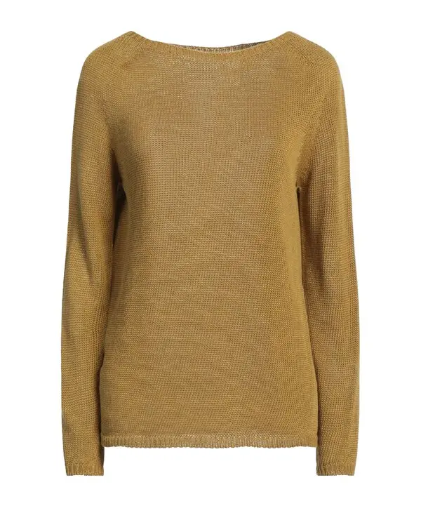 Max Mara Solid Color Linen Long-sleeve Knit Sweater