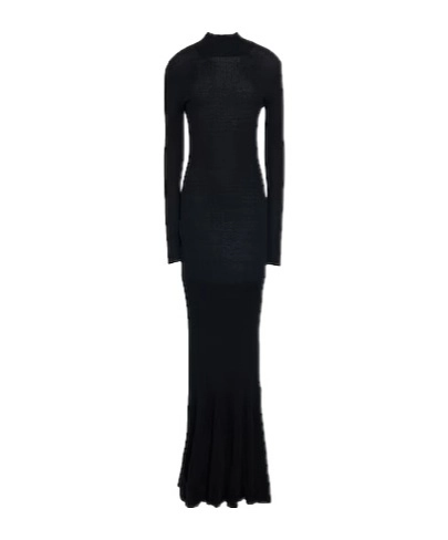 Balenciaga Cashmere Ribbed-knit Long-sleeve Turtleneck Dress