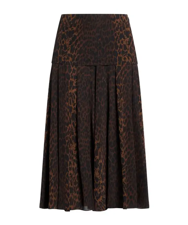 Balenciaga High-waisted Leopard-print Midi Skirt - Black