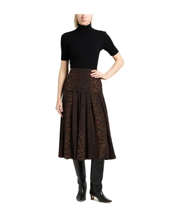 Balenciaga High-waisted Leopard-print Midi Skirt
