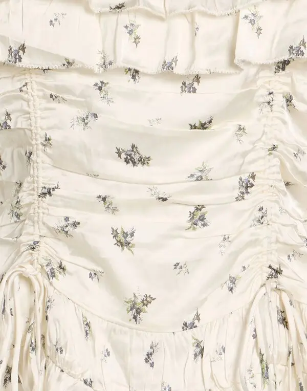 GANNI Printed Floral Ruffle Camisole With Drawstring Detail