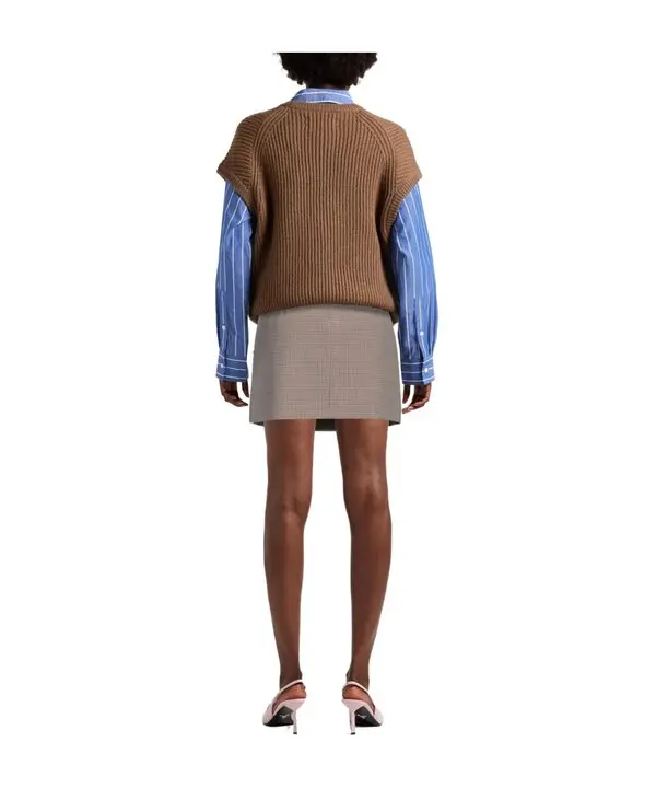 Sportmax Houndstooth Pencil Skirt With Crystal Embellishments