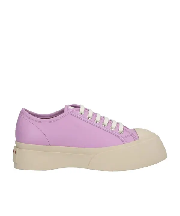 Marni Low Top Lace Up Leather Sneakers - Nude