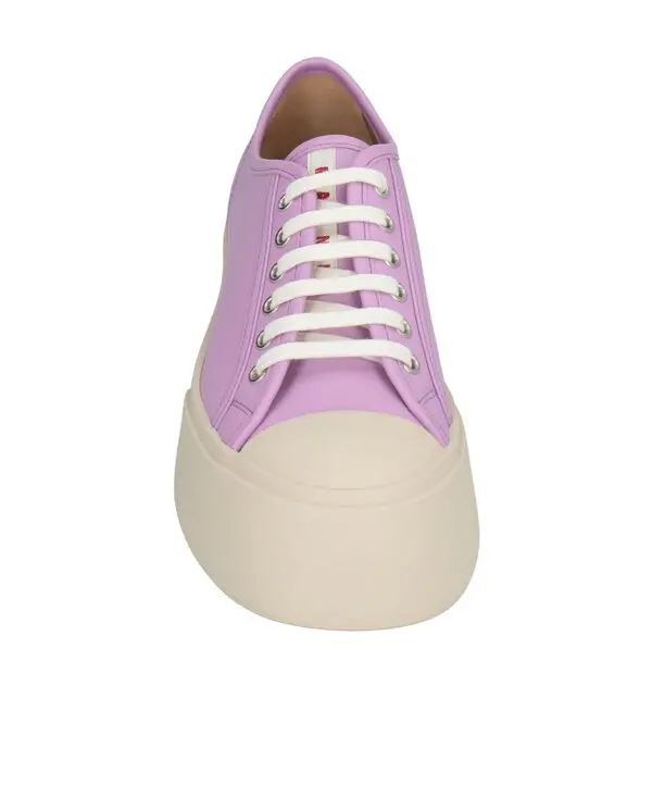 Marni Low Top Lace Up Leather Sneakers - Nude