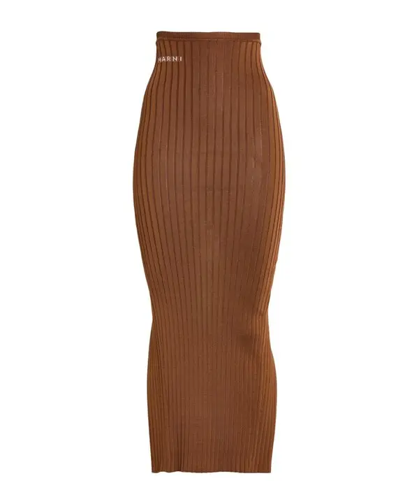 Marni Solid Color Knitted Pencil Skirt