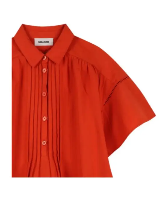 Zadig&Voltaire Button-up Dress With Tiered Skirt And Embroidery