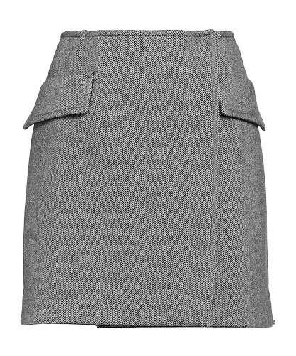 Sportmax Wool Twill Herringbone Wrap Skirt
