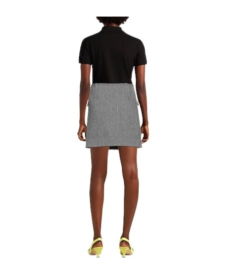 Sportmax Wool Twill Herringbone Wrap Skirt