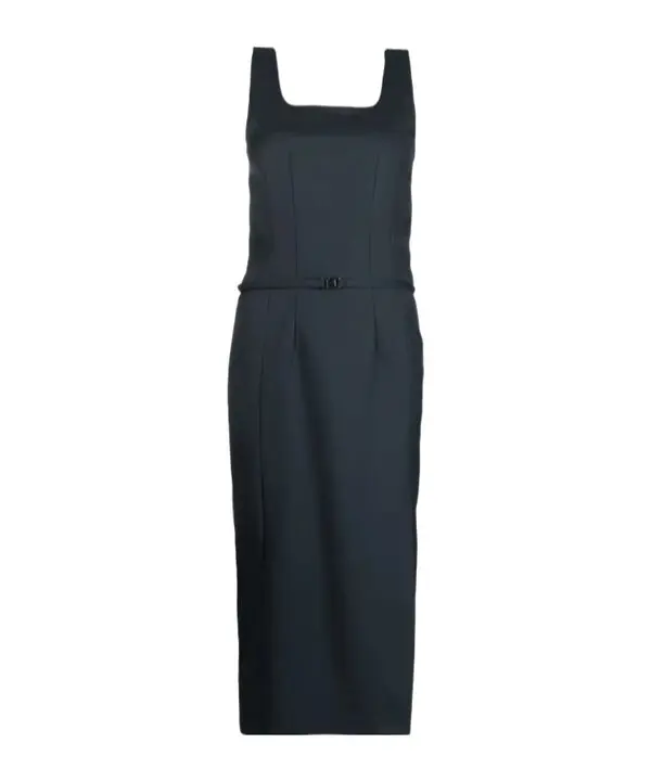 LOW CLASSIC Side-slit Belted Dress