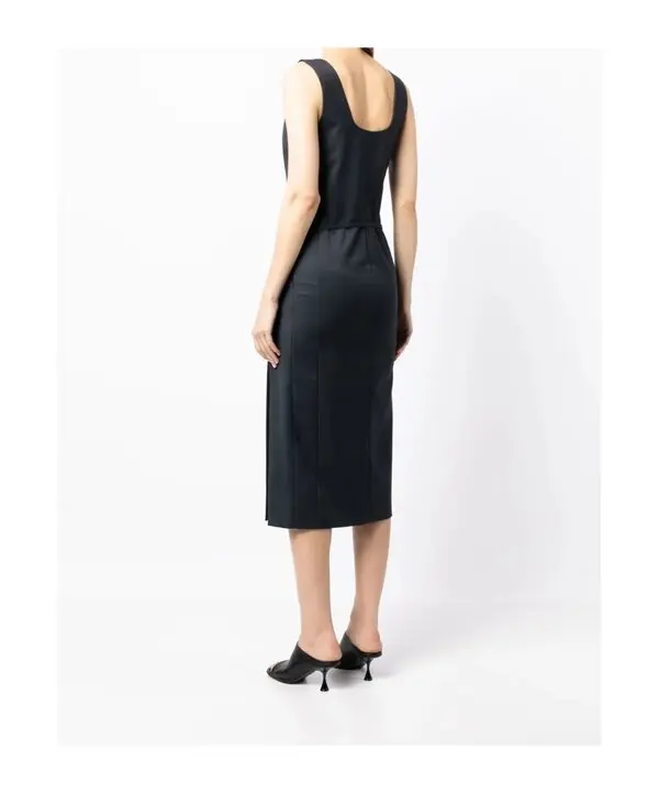LOW CLASSIC Side-slit Belted Dress