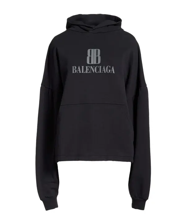 Balenciaga Cropped Hoodie With Logo Print