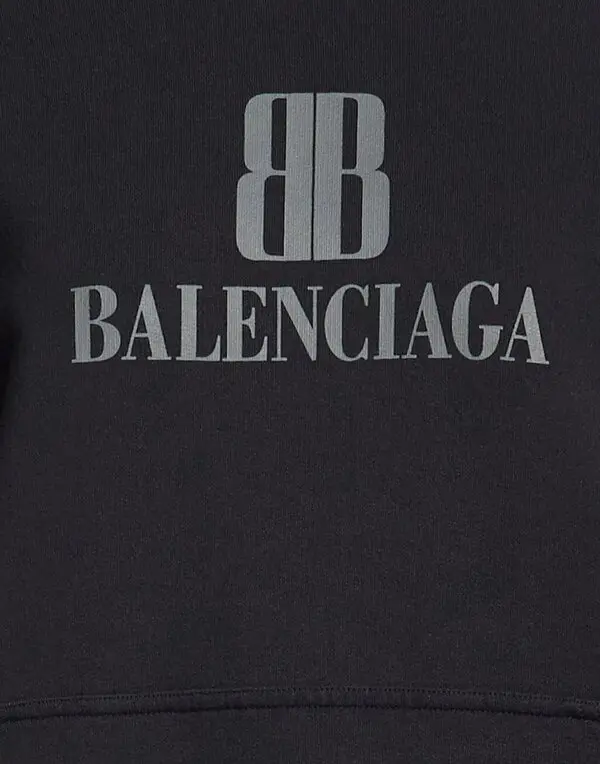 Balenciaga Cropped Hoodie With Logo Print