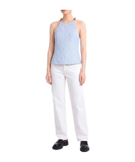 GANNI Jacquard Sleeveless Halter Neck Top