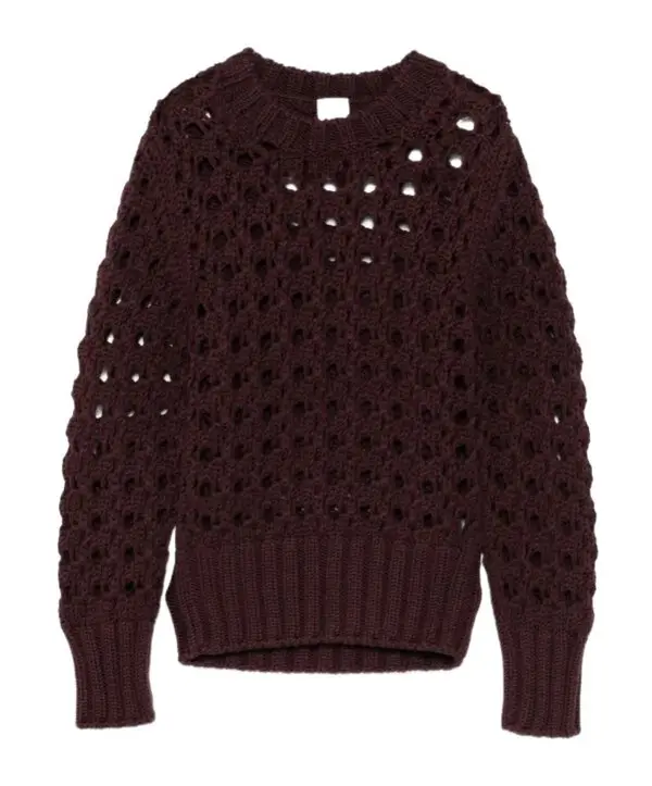 Eleventy Openwork Knit Crew-neck Sweater - Black