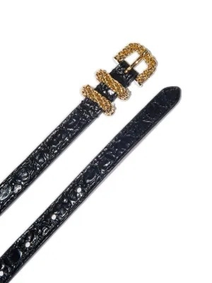By Far Embossed Gold-tone Buckle Belt