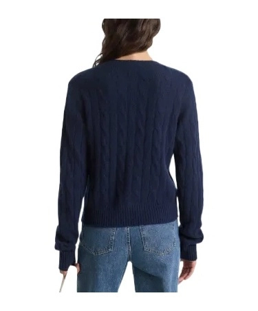 SPORTY  RICH Sporty & Rich Cable-knit Button Cardigan