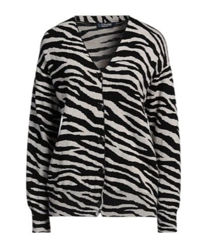 Max Mara Zebra-print Lightweight Knit Sweater - Black