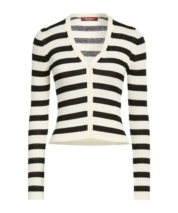 Max Mara Striped Knit Sweater - White
