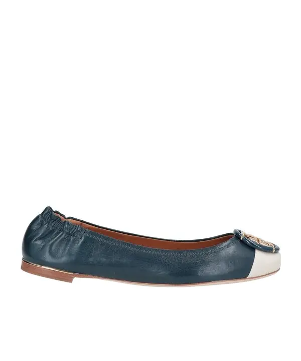 Tory Burch Two-tone Leather Round Toe Ballet Flats
