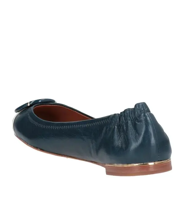 Tory Burch Two-tone Leather Round Toe Ballet Flats