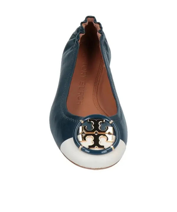 Tory Burch Two-tone Leather Round Toe Ballet Flats