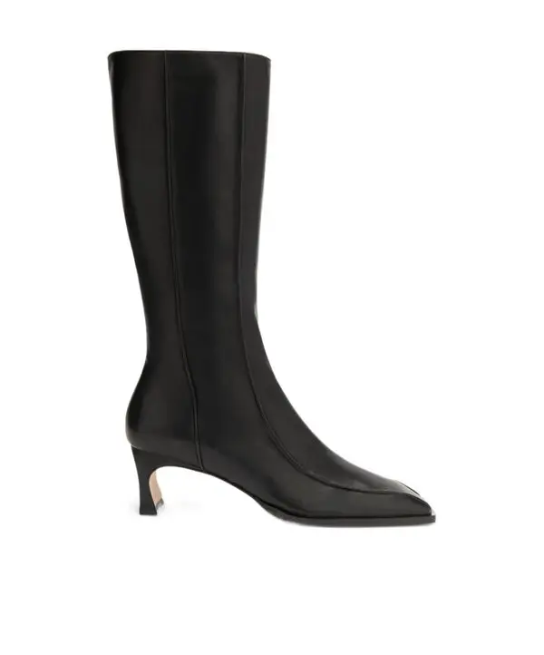 By Far Nieves Square-toe Leather Ankle Boots