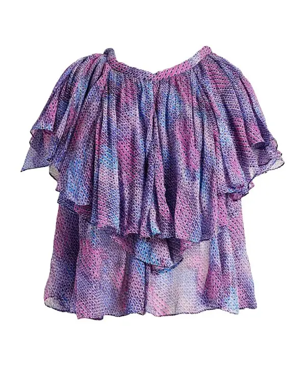 Isabel Marant Étoile Multicolored Ruffled Short-sleeved Top