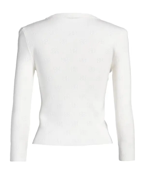 Balenciaga Fitted Knit Top With Allover Jacquard Pattern