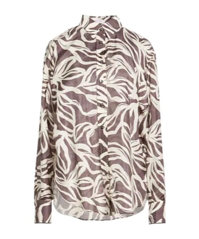 Brunello Cucinelli Two-tone Satin Long-sleeve Shirt