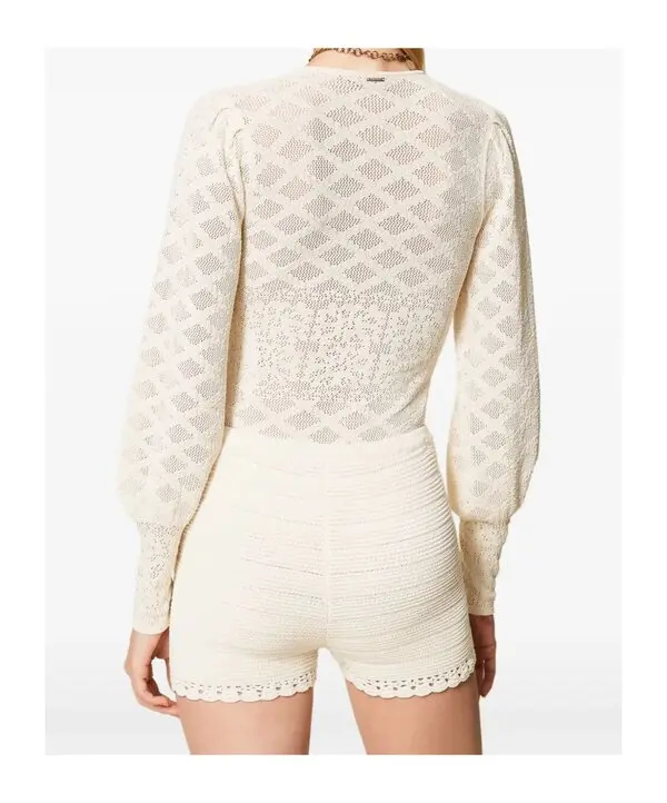 TWINSET Crochet Detailed Knitted Shorts