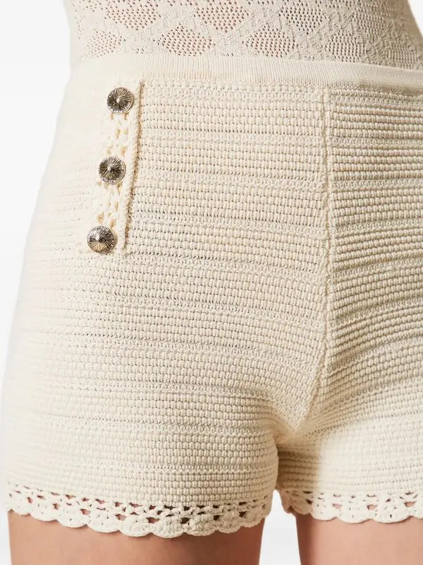 TWINSET Crochet Detailed Knitted Shorts