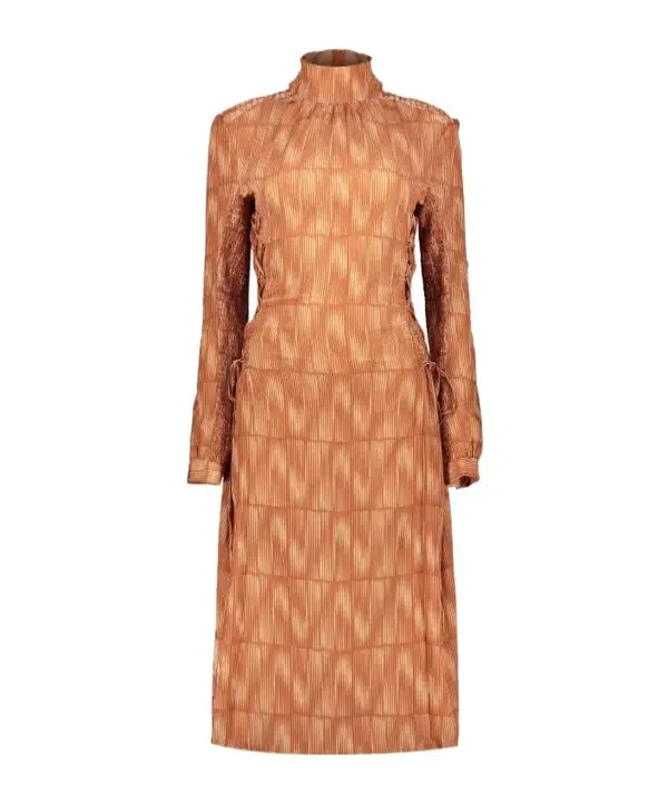 LOW CLASSIC Printed High Neck Long Sleeve Dress