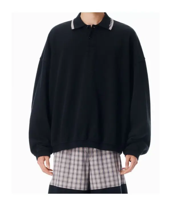 Alexander Wang Long-sleeved Polo Shirt - Black