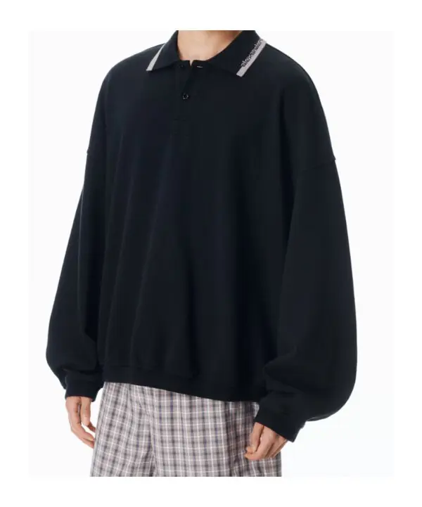Alexander Wang Long-sleeved Polo Shirt - Black